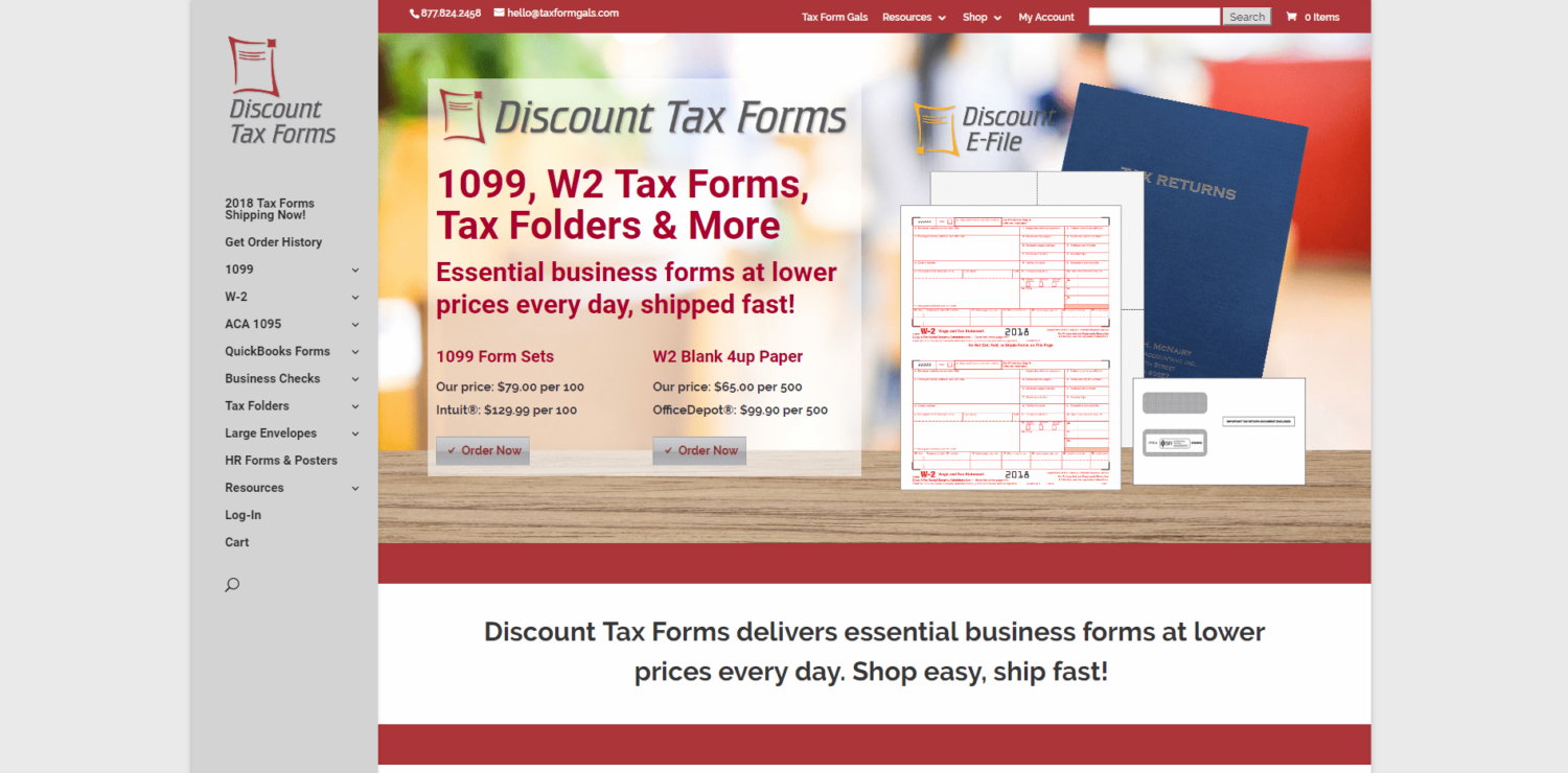 Discount Tax Forms Website Design, SEO, Paid Search - Purple Gen